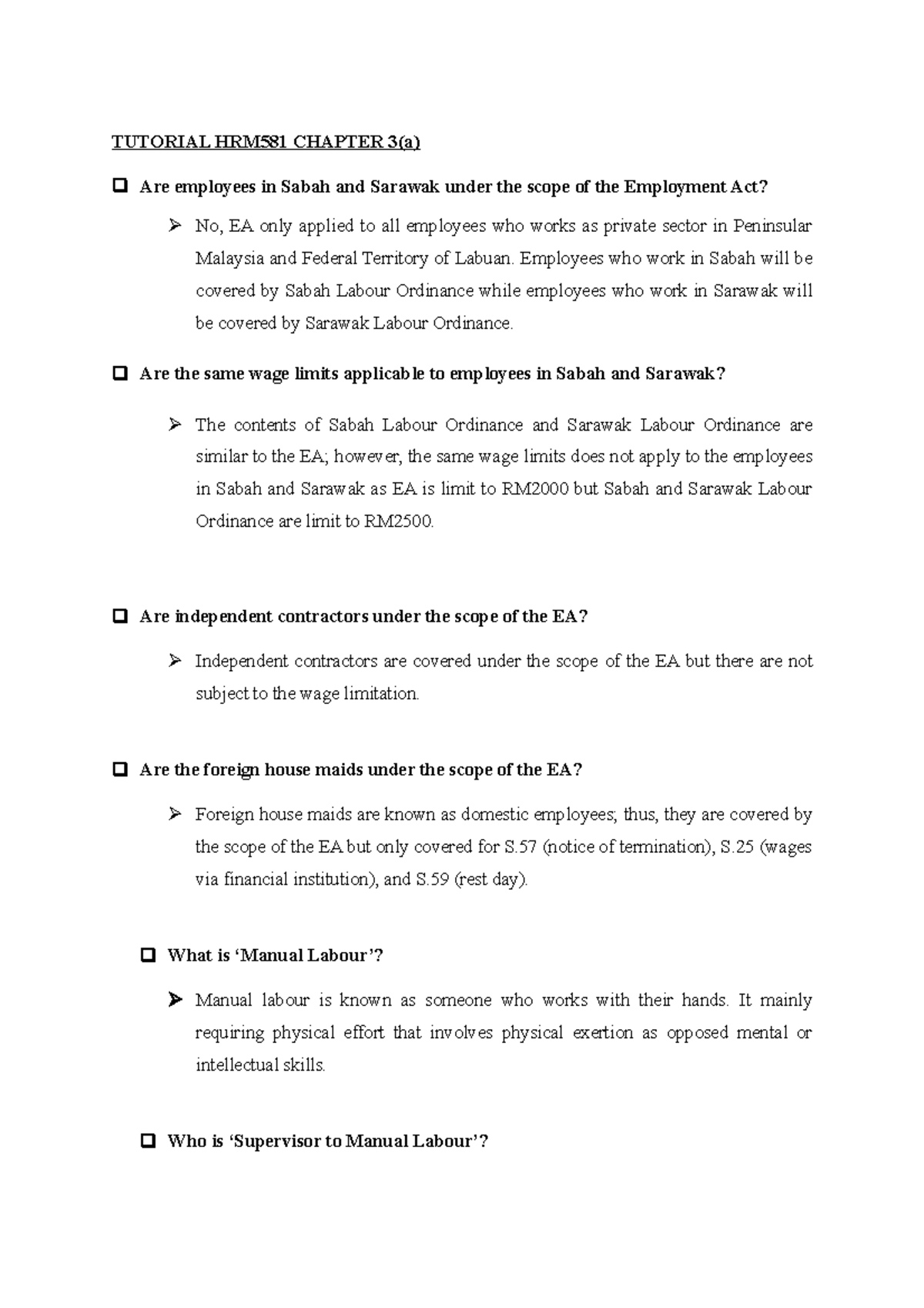 Tutorial hrm581 Chapter 3a & 3b - TUTORIAL HRM581 CHAPTER 3(a) Are ...