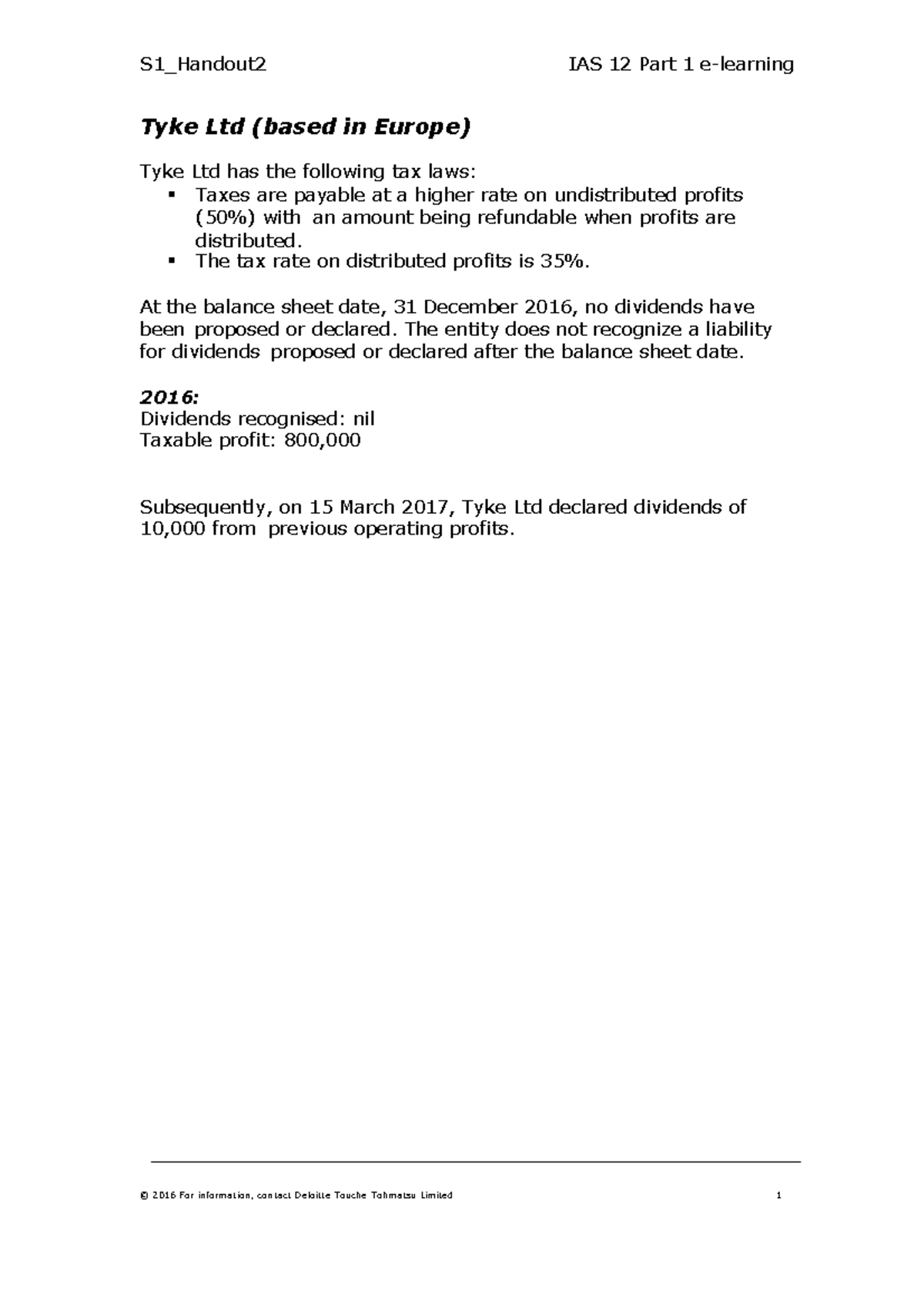 IAS 12 Part 1 S1 Handout 2 - S1_Handout2 IAS 12 Part 1 e-learning Tyke ...