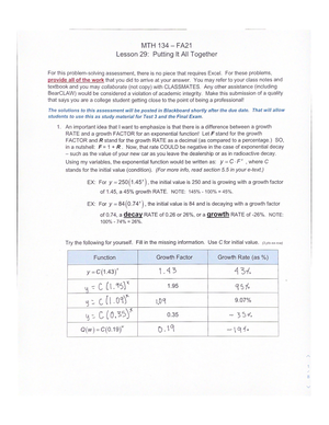 Week 6 mth 134 - week 6 cumulative assessment - MTH 134 - Studocu