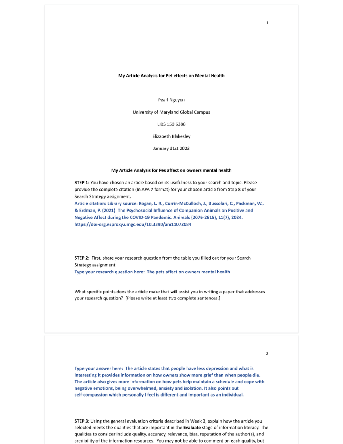 Research Paper Libs - LIBS 150 - Studocu