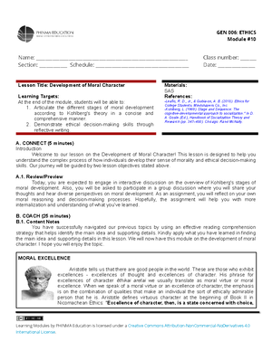 C2 Lesson 1 Feelings as instinctive and trained response to moral ...