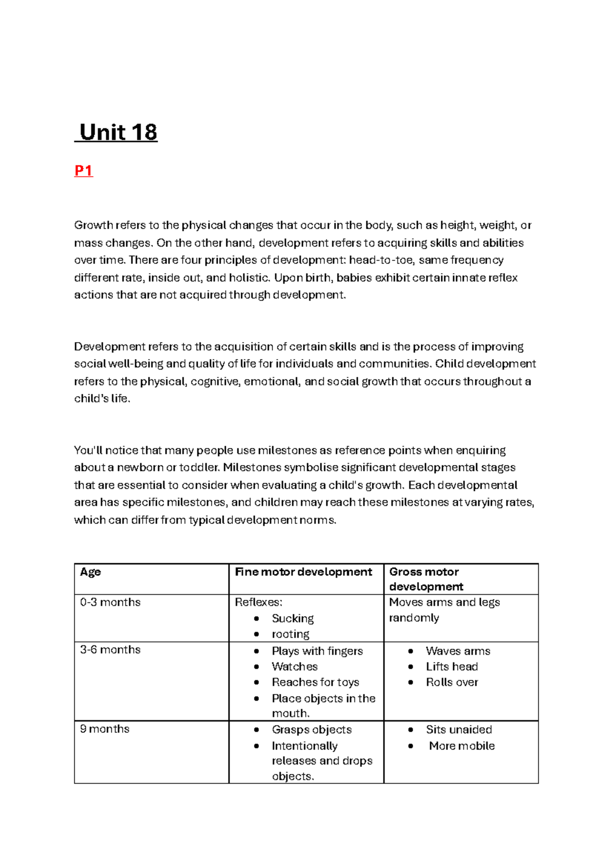 Unit18 3 - unit 18 - Unit 18 P Growth refers to the physical changes that occur in the body ...