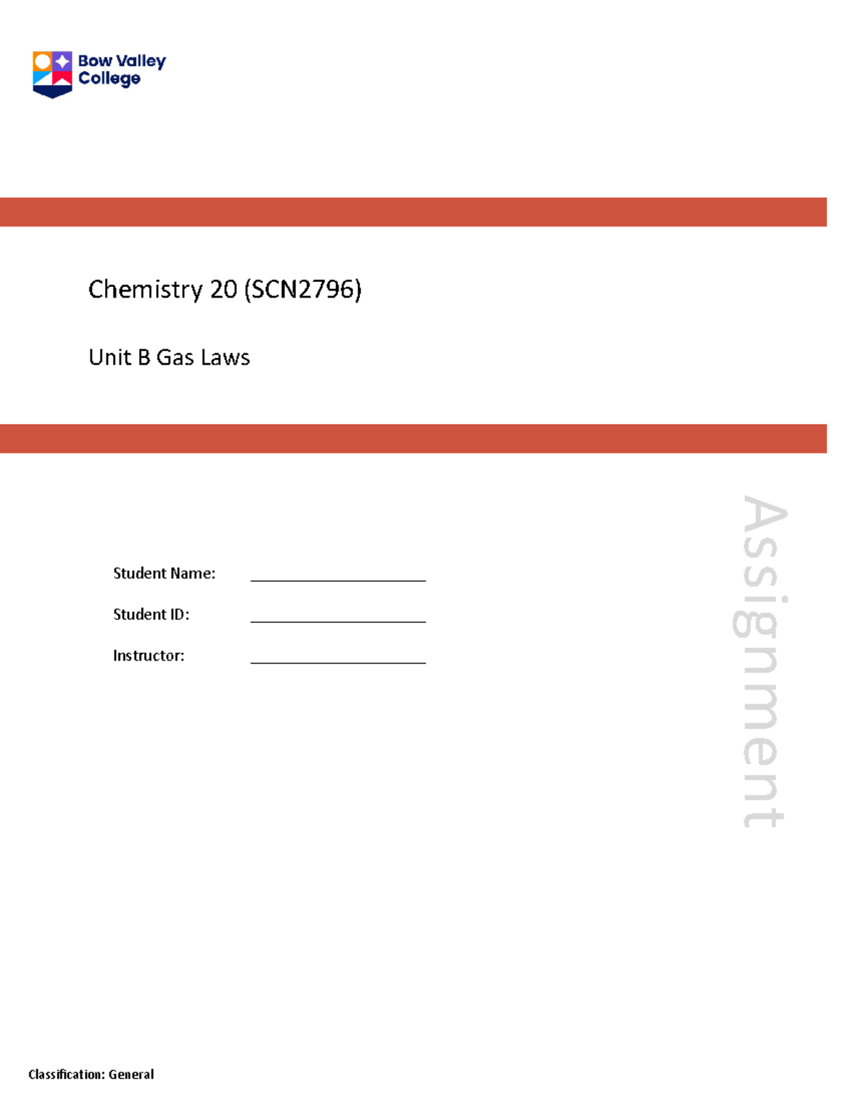 SCN2796 Unit B Gas Laws Assignment 1 01 - Student Name ...