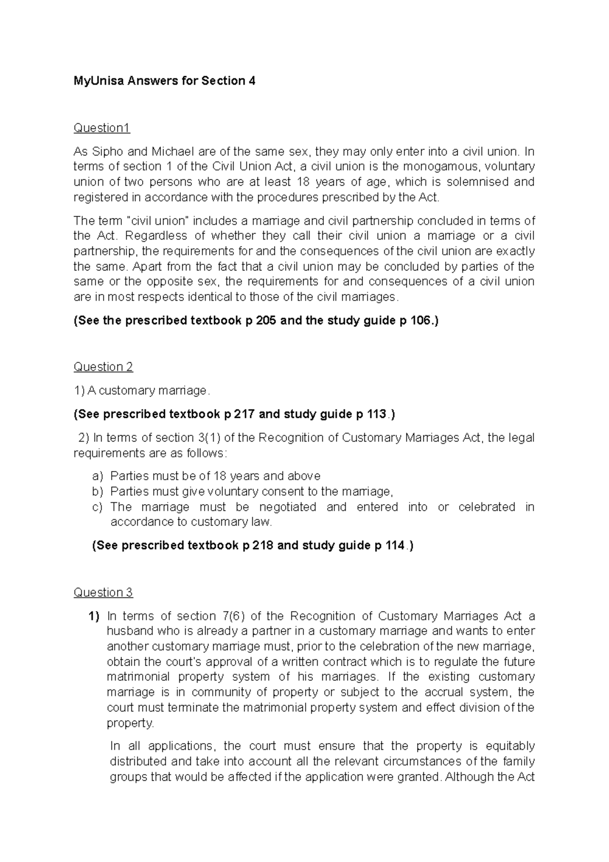 My Unisa Answers to Section 4-2nd semester 2019 2 - MyUnisa Answers for ...