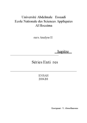 Analyse 2 Examen - Analyse 2 - Studocu