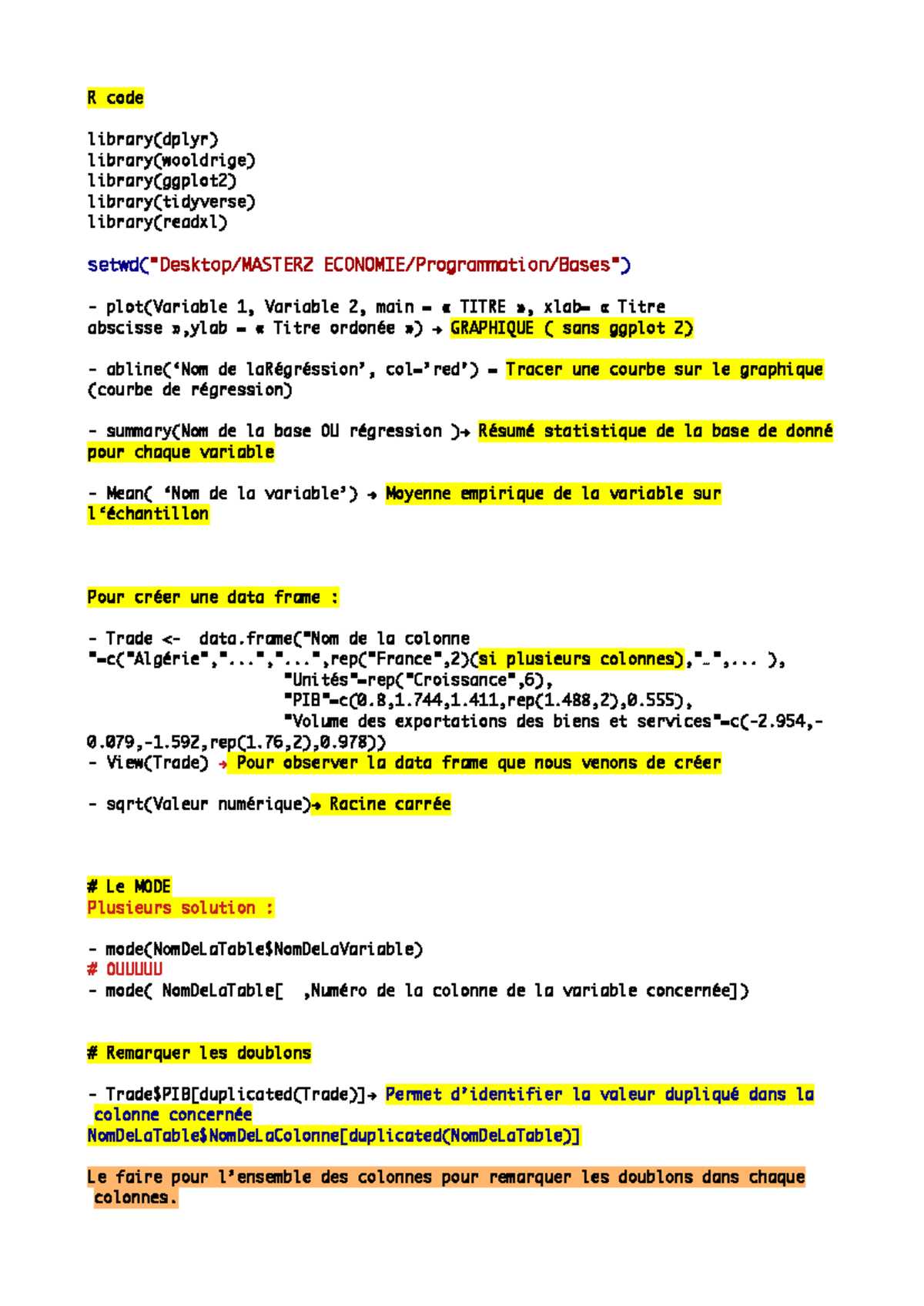 Code R Programmation R Code Librarydplyr Librarywooldrige Libraryggplot2 Library