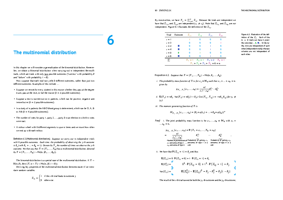The Multinomial Distribution - 6 The multinomial distribution In this ...
