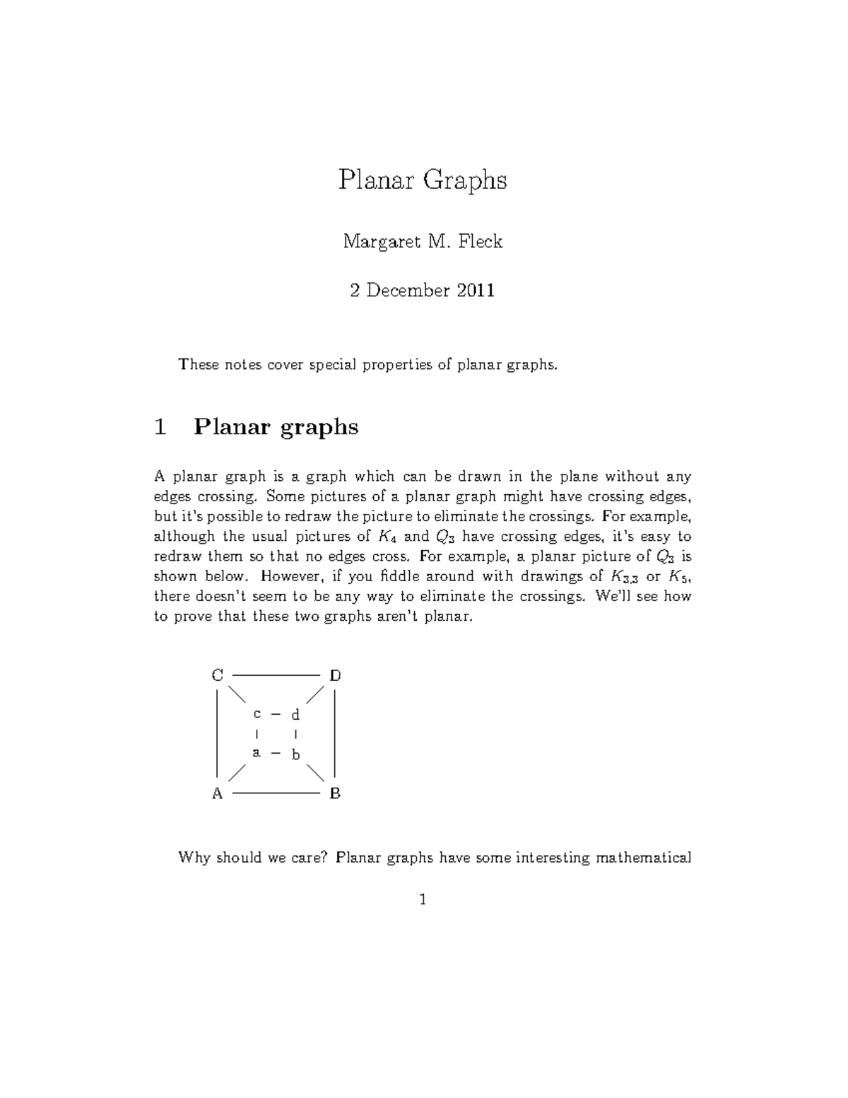 Planargraphs - kghjkgjk - Planar Graphs Margaret M. Fleck 2 December ...