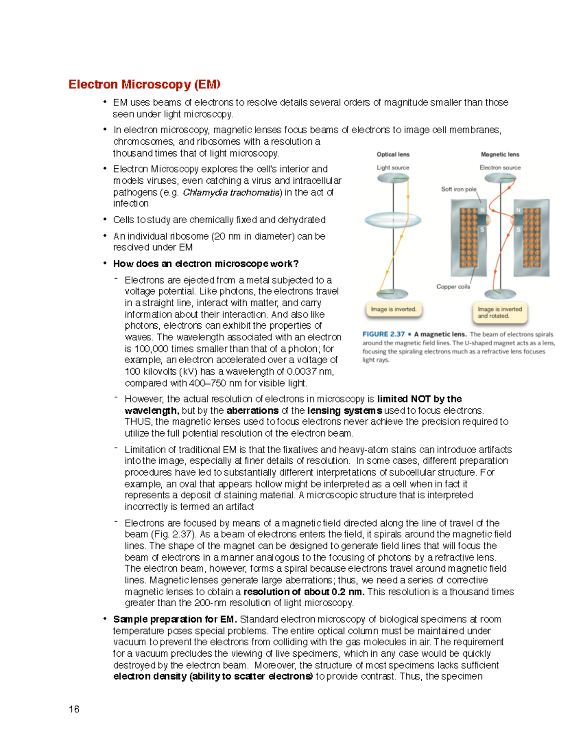 Electron Microscopy - In electron microscopy, magnetic lenses focus ...