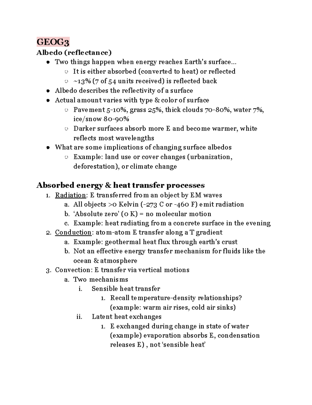GEOG3 10 5 2022 - These notes are what we discussed in lecture. The ...