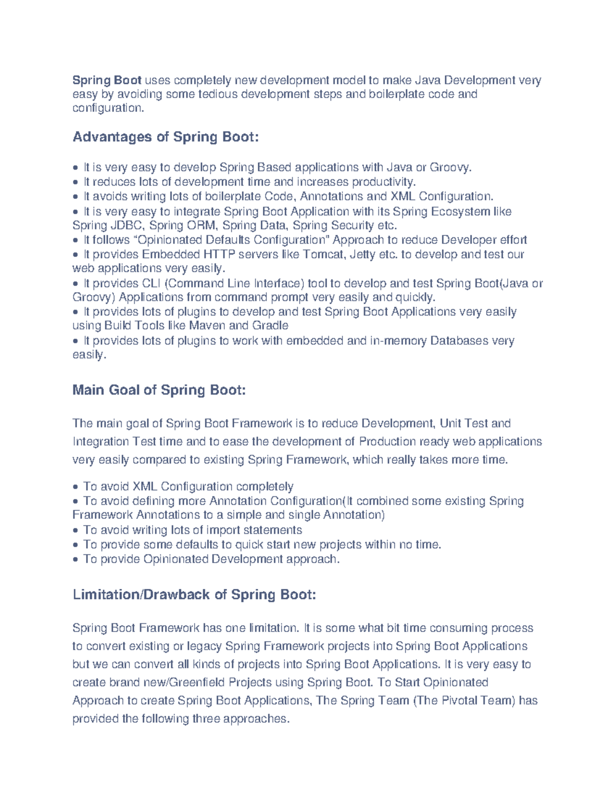 Advantage and Drawback of Java Spring Boot - Spring Boot uses ...