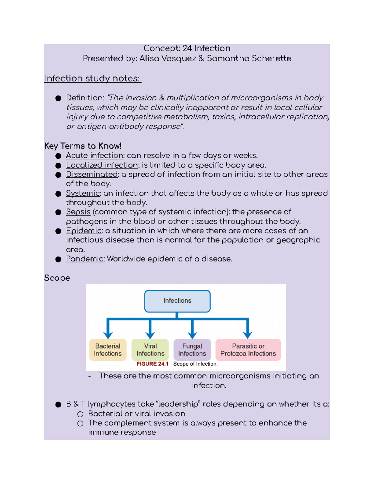 HCAL 3 Concept 24 Infection Notes Presentation - Concept: 24 Infection ...
