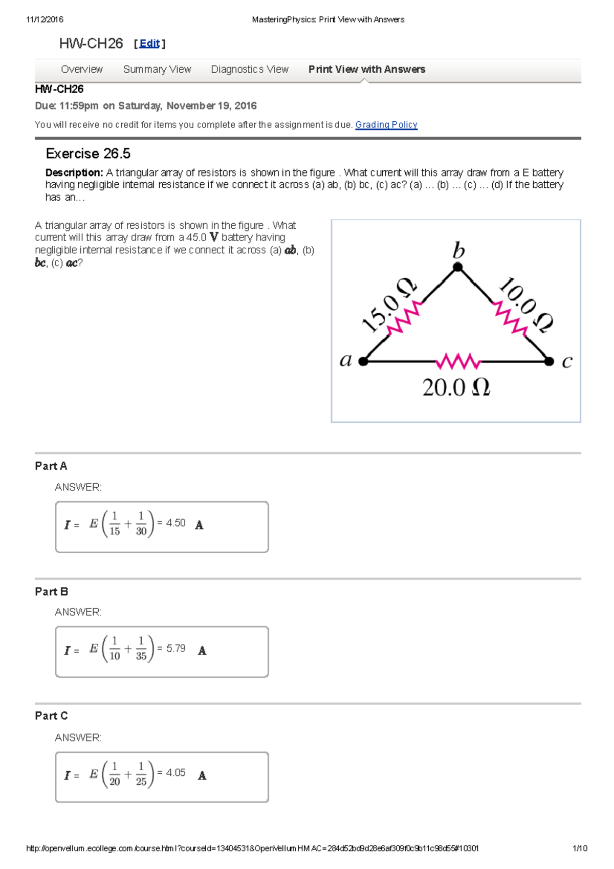 Solution-HW-CH26 - experimental practice materials for physics 2 - HWCH ...