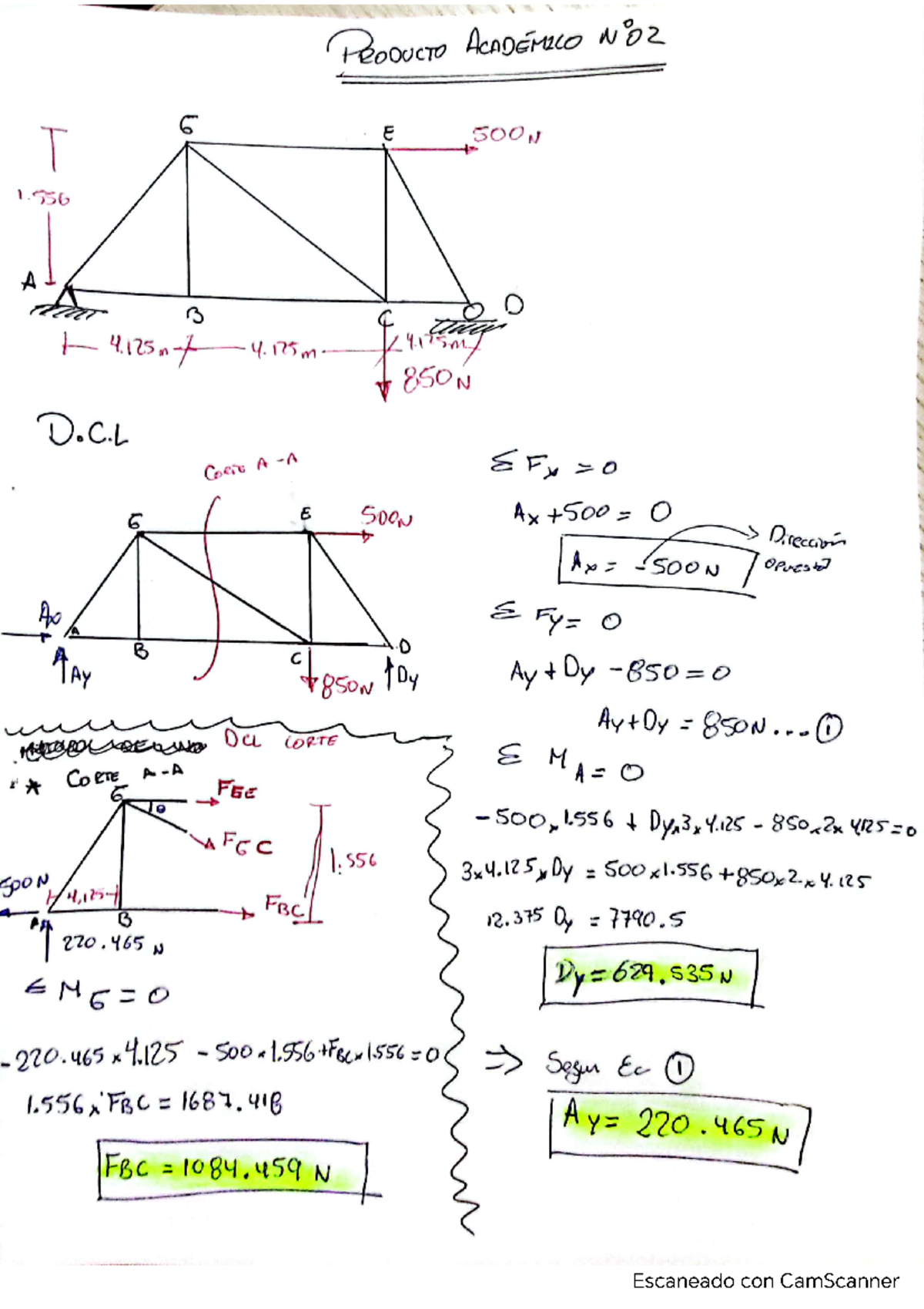 PA2 - Mecanica Vectorial - Mecánica Vectorial para Ingenieros - PRODUCTO ACADEMICO NO2 6 T E ...