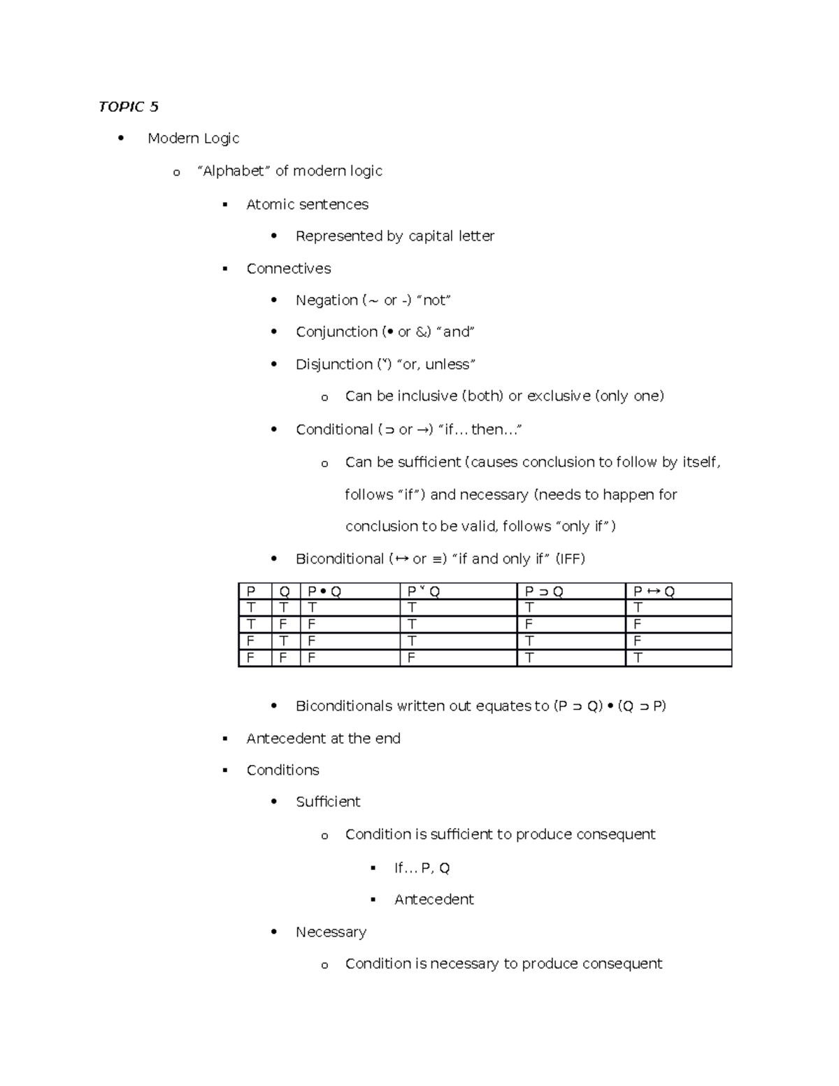 PHI155 Notes V3 - TOPIC 5 Modern Logic o “Alphabet” of modern logic ...