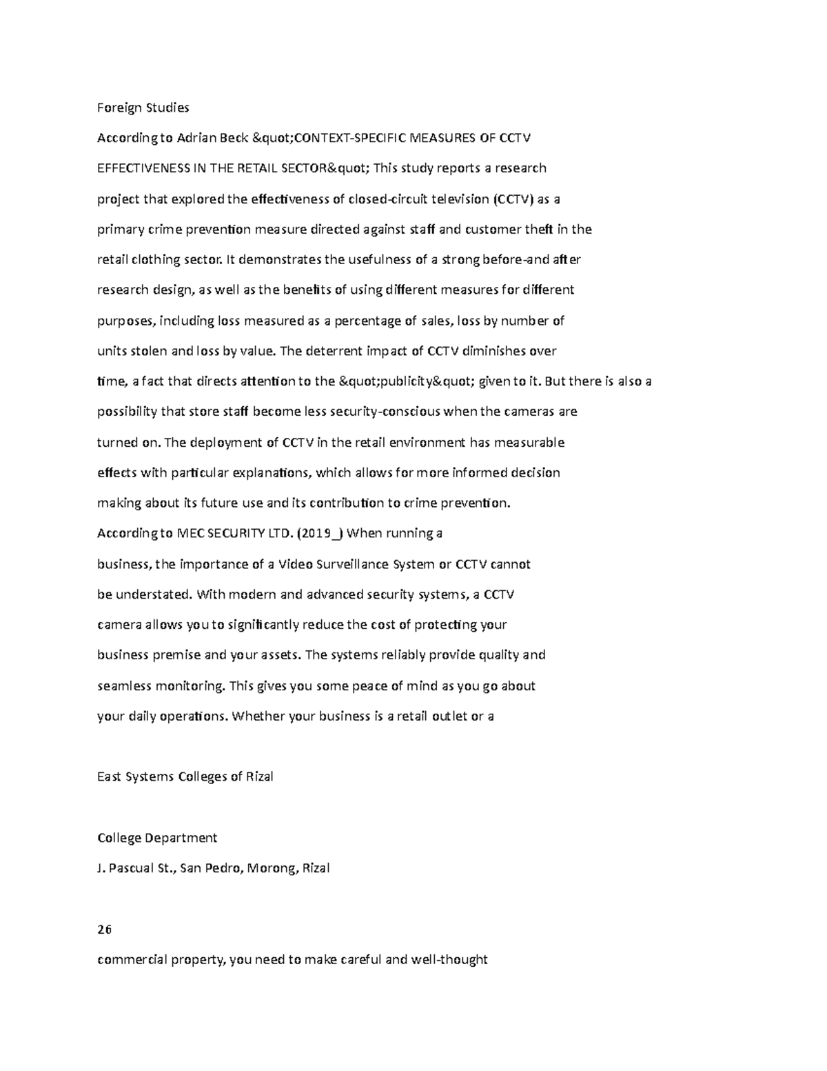 Foreign studies - Foreign Studies According to Adrian Beck "CONTEXT ...