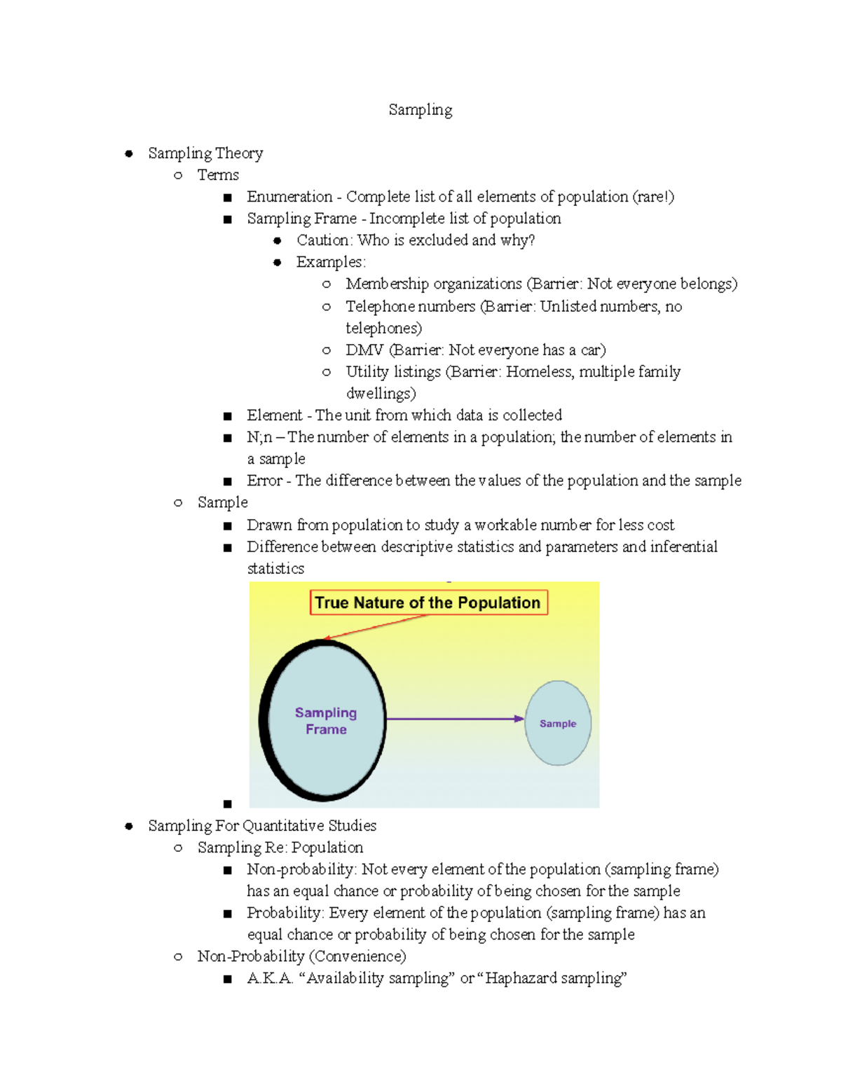 Sampling - K. “Availability sampling” or “Haphazard sampling” Subjects ...