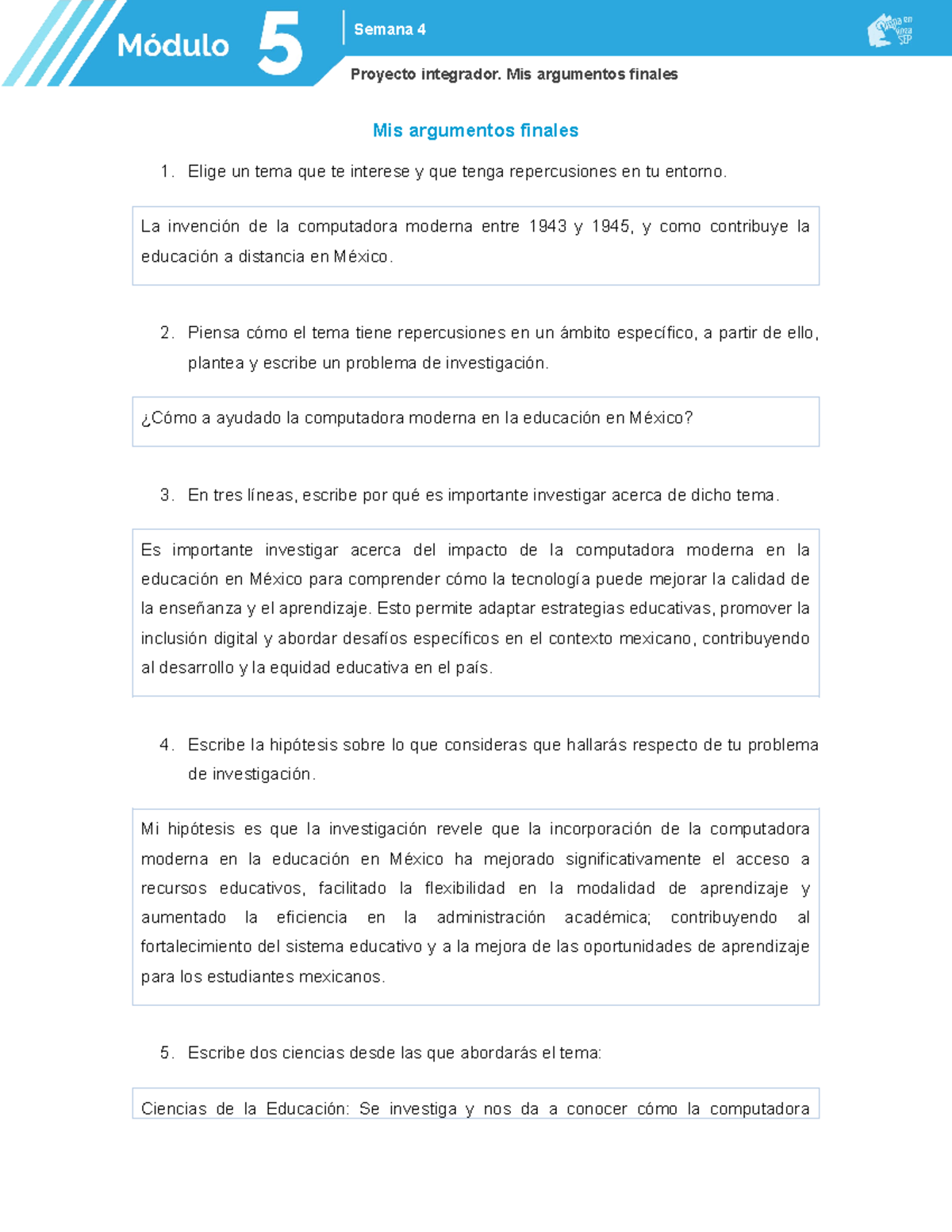 M05S4PI - Proyecto integrador de la semana 4 del modulo 5 - Proyecto ...