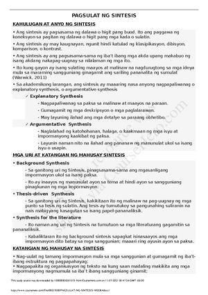 Pagsulat ng Pinal na Burador - Education - Studocu