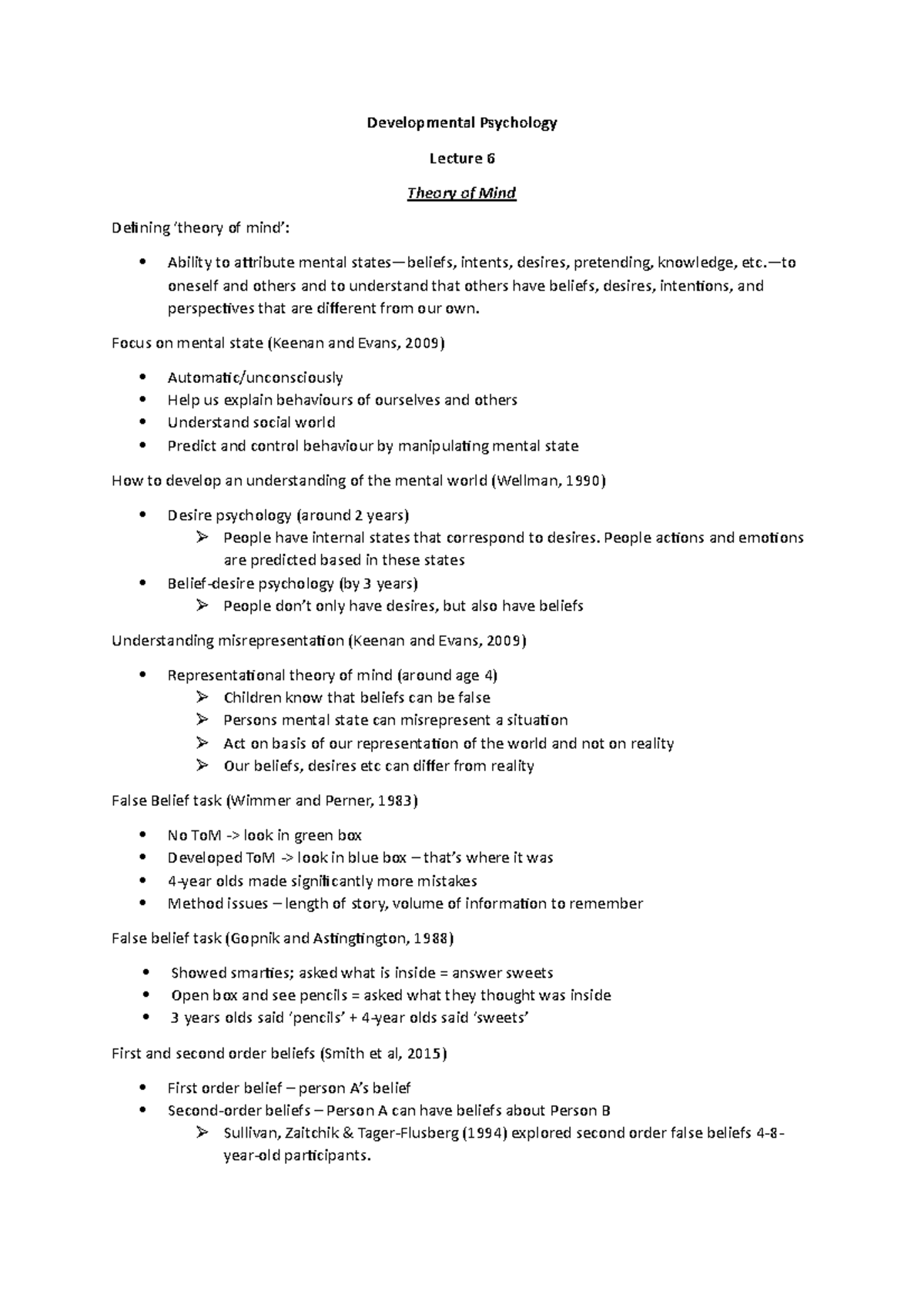 Developmental Psychology Lecture 6 Theory Of Mind Developmental developmental-psychology-lecture-6-theory-of-mind-developmental