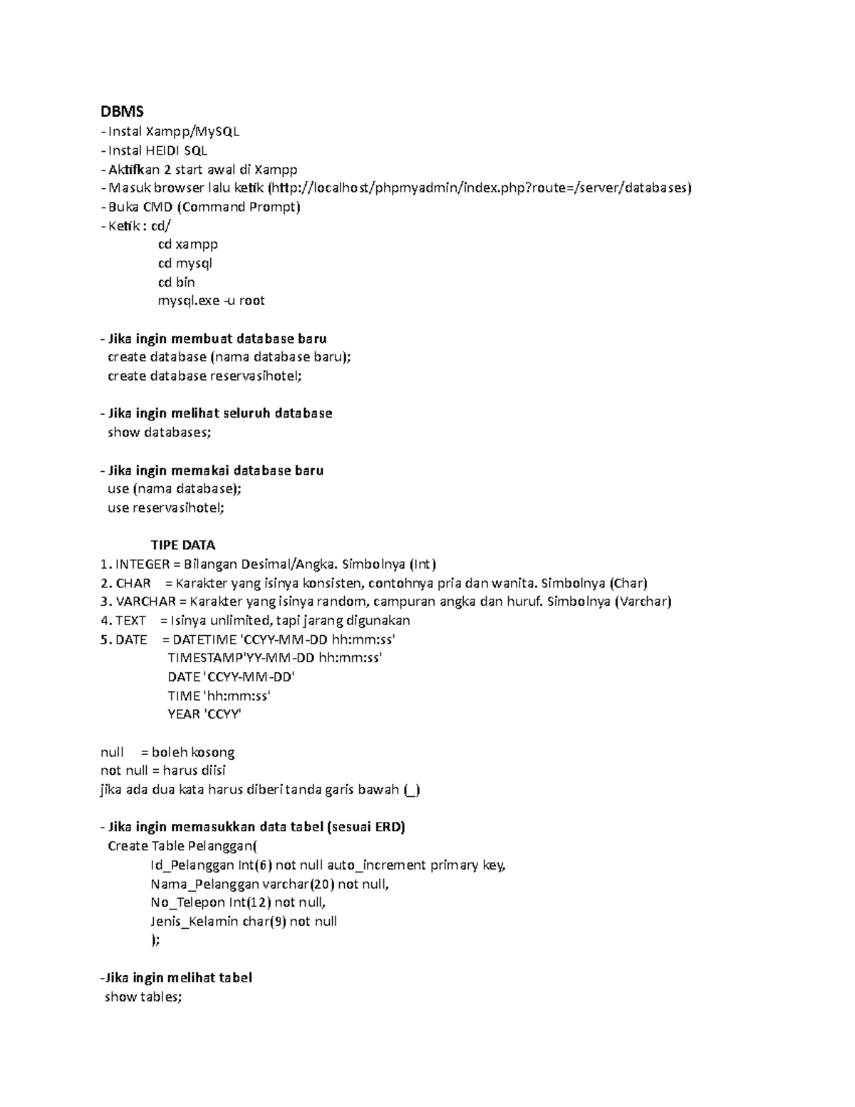 Dbms Ijijmkol Dbms Instal Xamppmysql Instal Heidi Sql Aktifkan 2