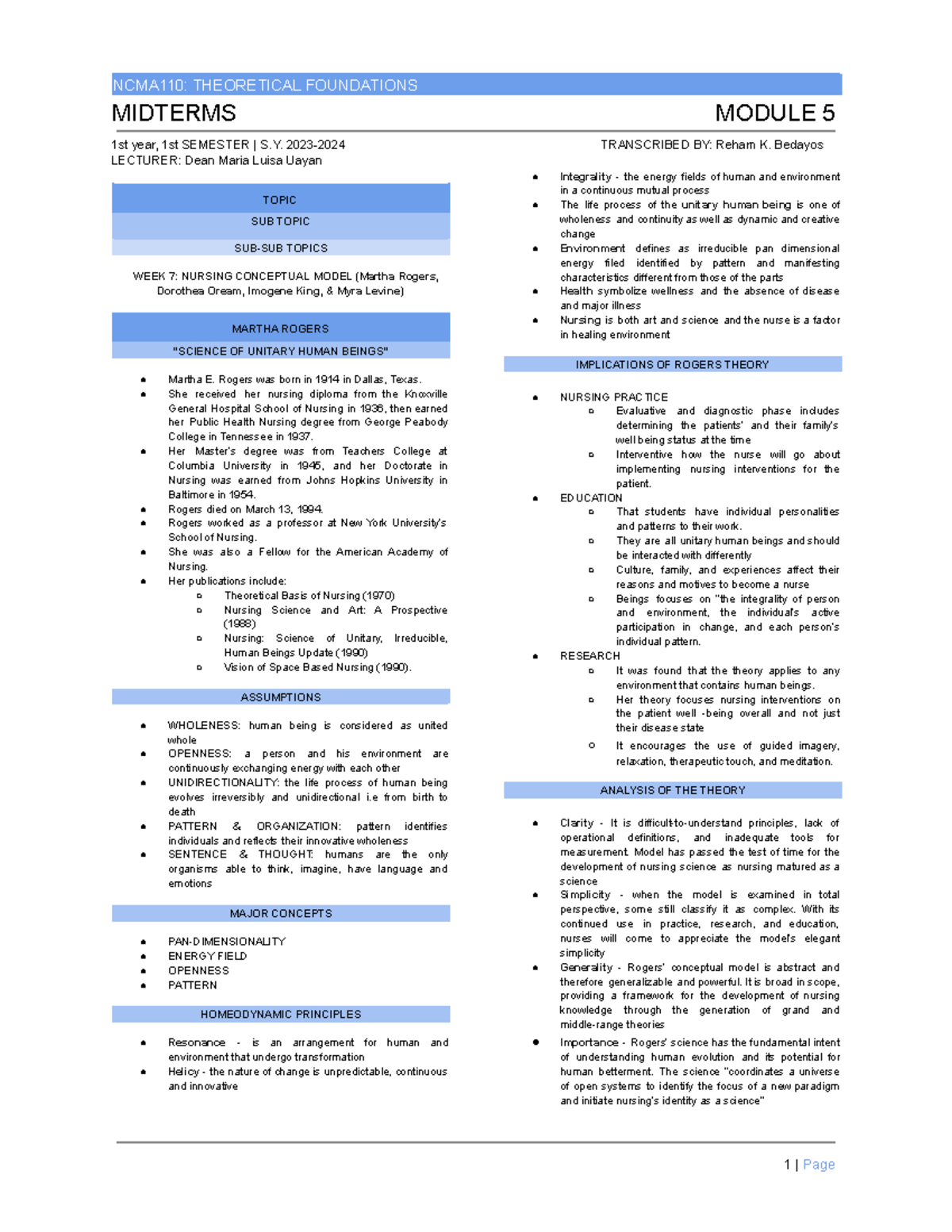TFN Midterms WEEK 7 - goodluck - MIDTERMS MODULE 5 1st year, 1st SEMESTER | S. 2023-2024 ...