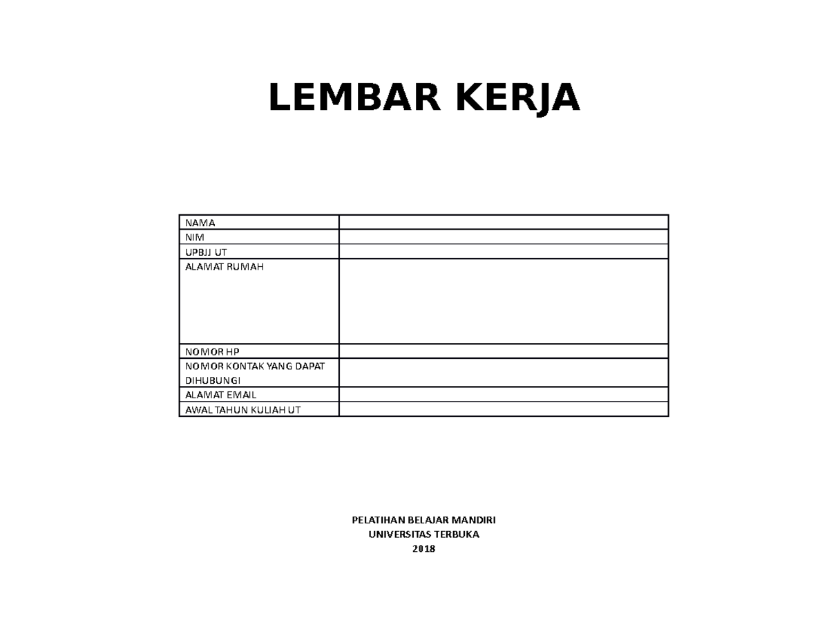 Lembar- Kerja- Untuk- Latihan- Mahasiswa Ppmln - LEMBAR KERJA PELATIHAN ...