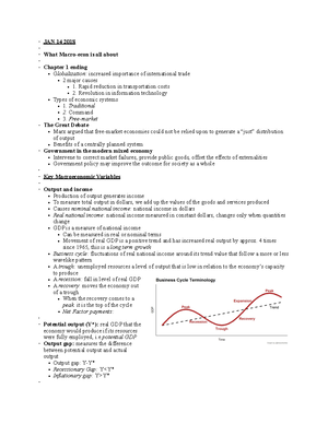 AP Macroeconomics Notes - MACROECONOMICS 1 SCARCE RESOURCES Economic ...