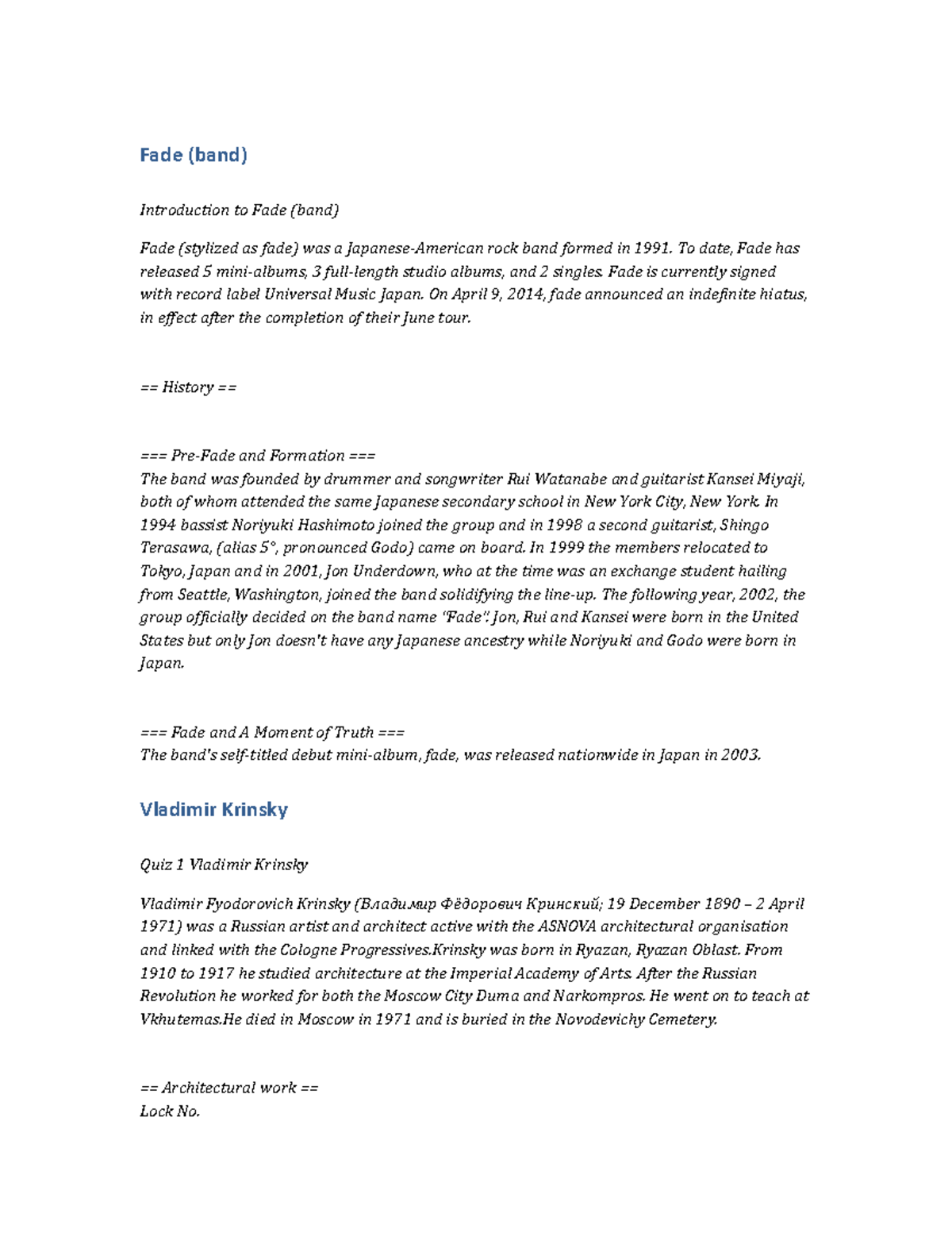 HIST123 Lab Report Fade band Fade band Introduction To Fade band hist123-lab-report-fade-band-fade-band-introduction-to-fade-band