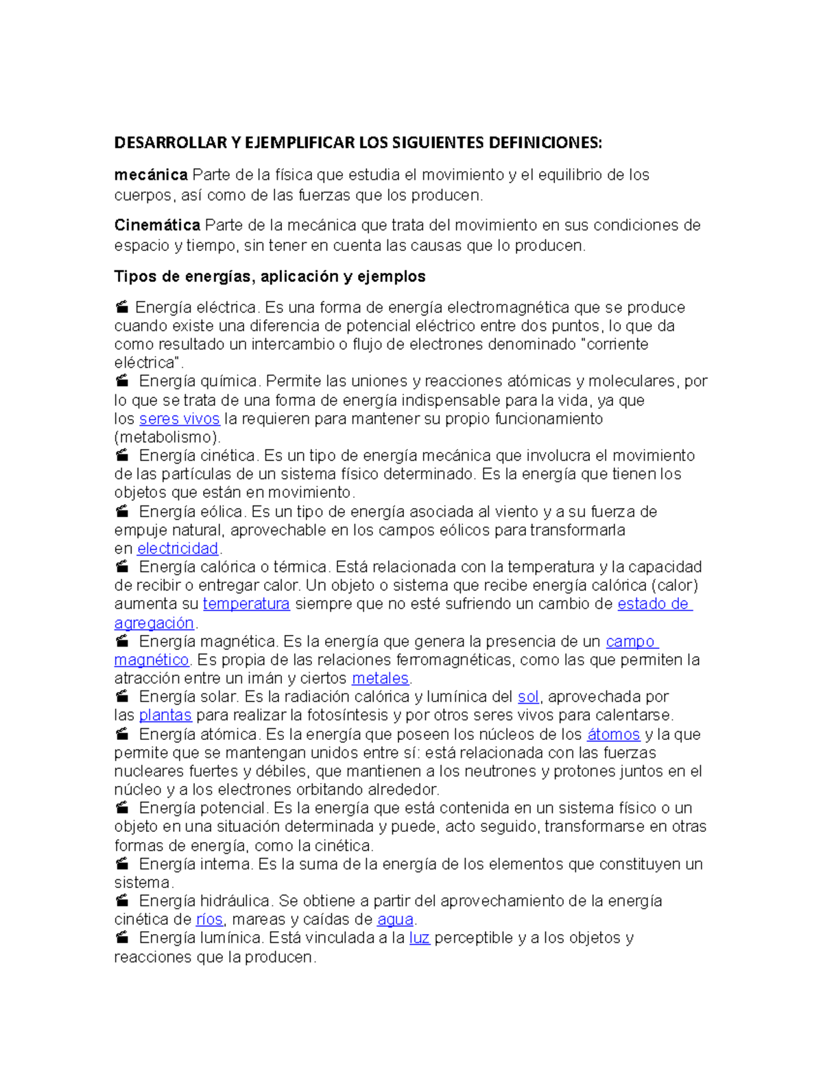 Trabajo #1 Definiciones Básicas - DESARROLLAR Y EJEMPLIFICAR LOS ...