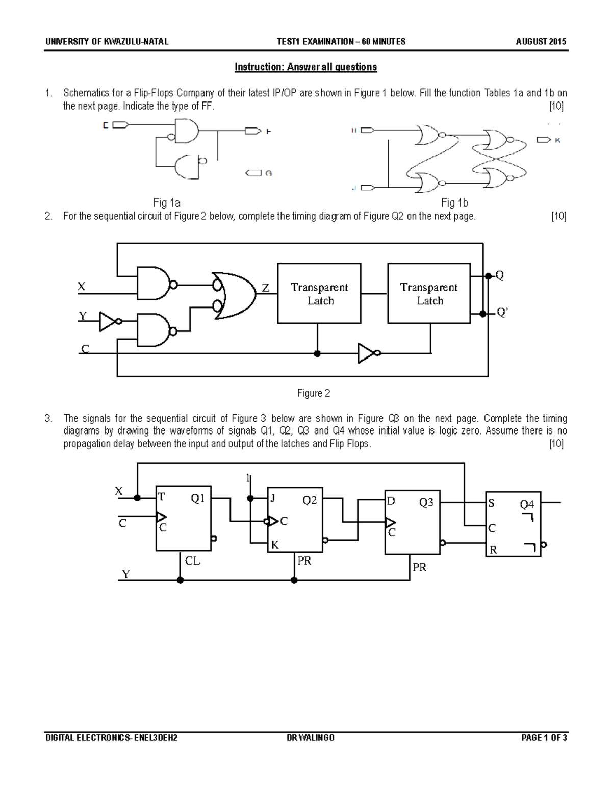 TEST1 - ds test 1 - UNIVERSITY OF KWAZULU-NATAL TEST1 EXAMINATION – 60 ...