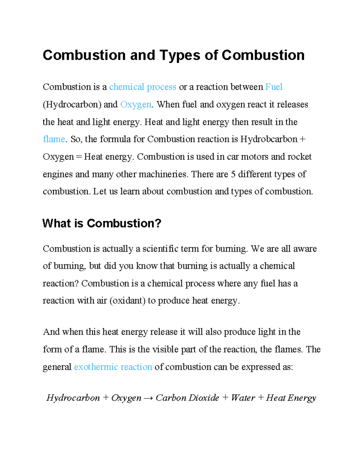 Educational Psychology 4 - Combustion and Types of Combustion ...