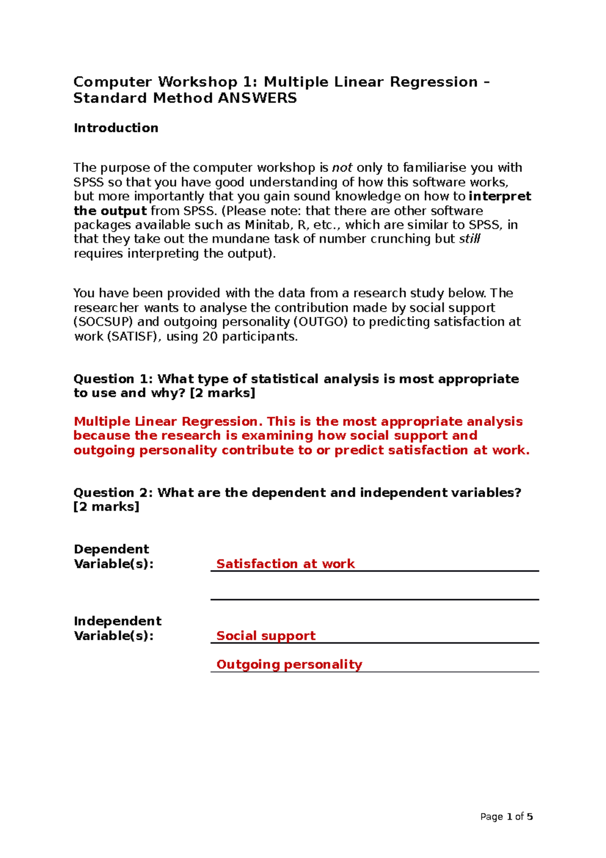 Sample/practice exam 2018, questions and answers - Computer Workshop 1 ...