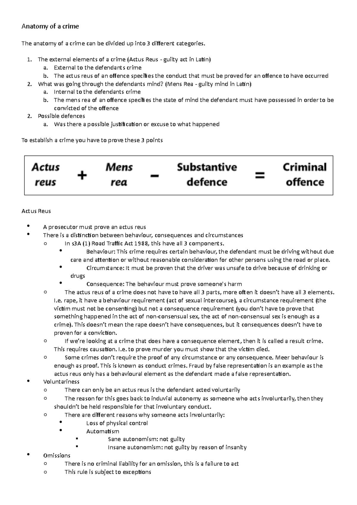 Anatomy of a crime - The external elements of a crime (Actus Reus ...
