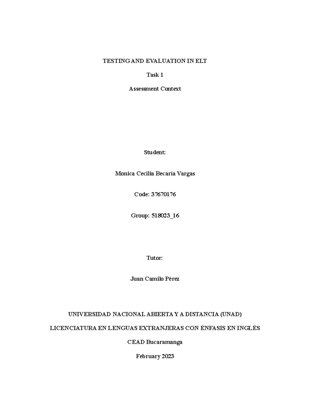 Phase 1 Testing and Evaluation in ELT - TESTING AND EVALUATION IN ELT ...