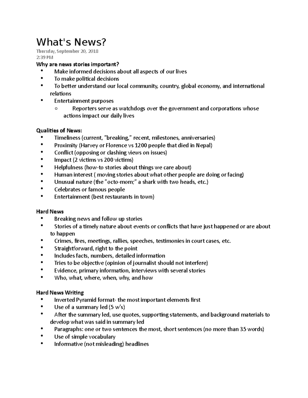 Whats News - Notes on what news is with Professor Bravo - What's News ...