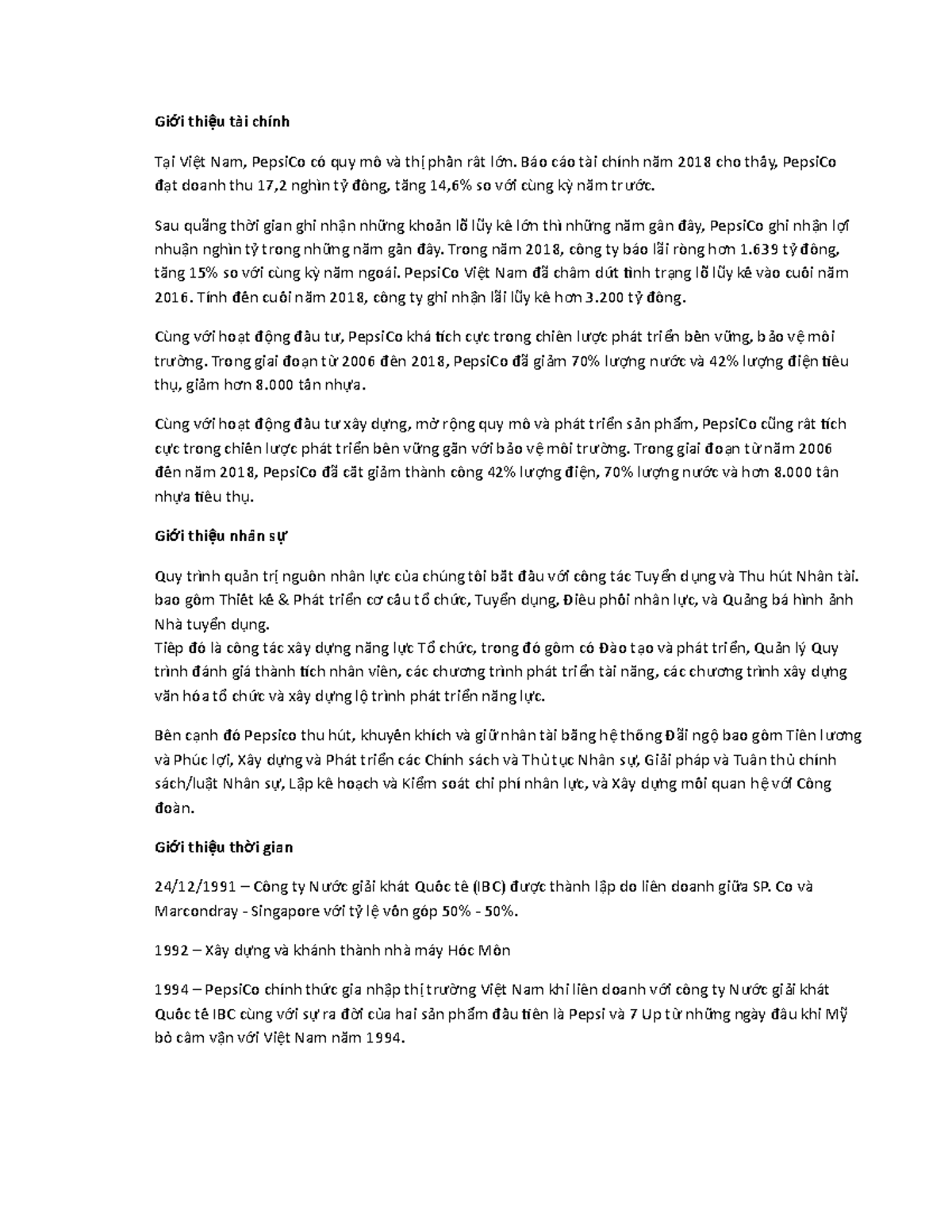 Mirinda gioi thieu 1 - Gii thiu tài chính ớệ T i Vi t Nam, PepsiCo có quy mô và th phầần rầất l ...