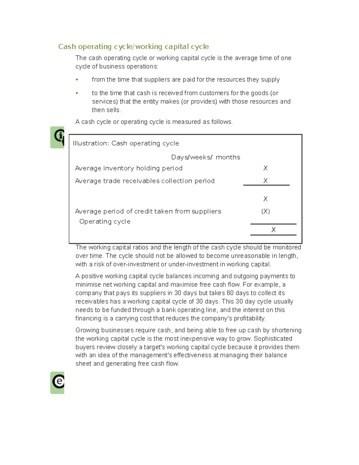 Cash operating cycle - A cash cycle or operating cycle is measured as ...