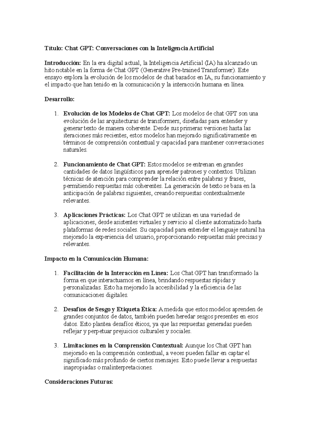 CHAT GPT - Apuntes sobre el ChatGPT - Título: Chat GPT: Conversaciones ...