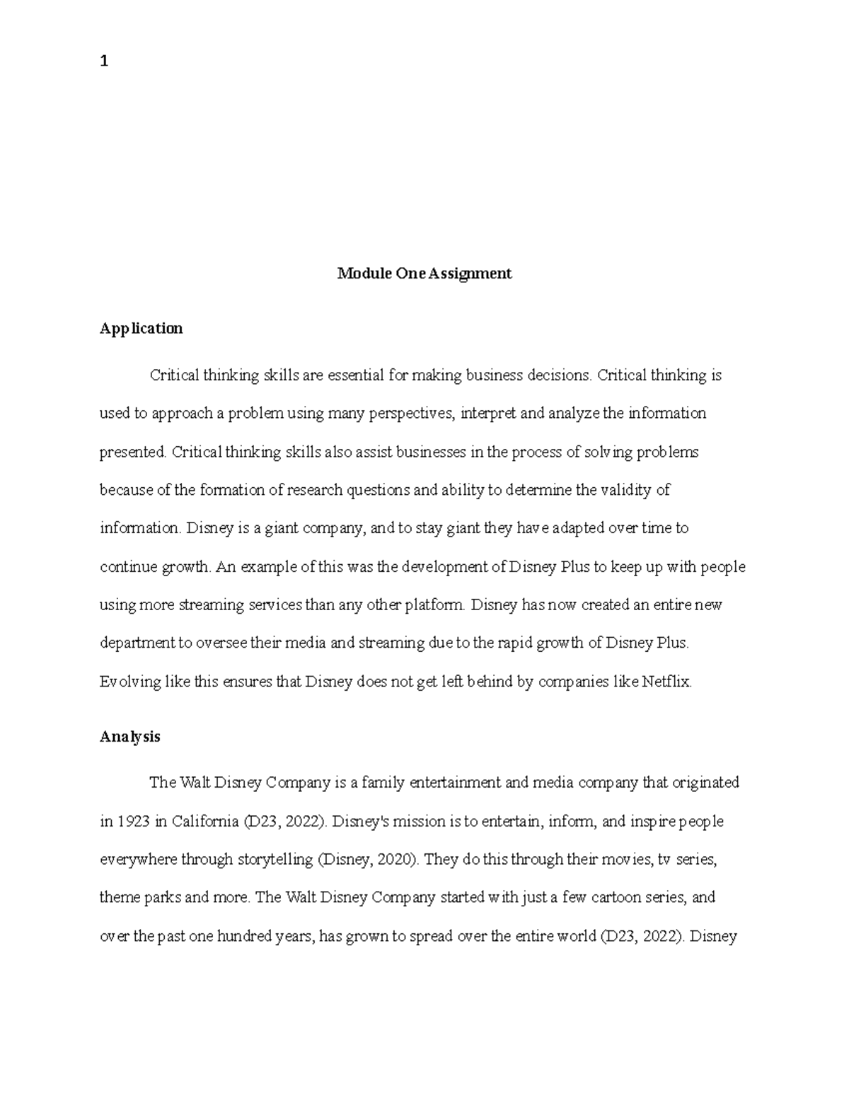 BUS225 Module One Assignment - Module One Assignment Application ...