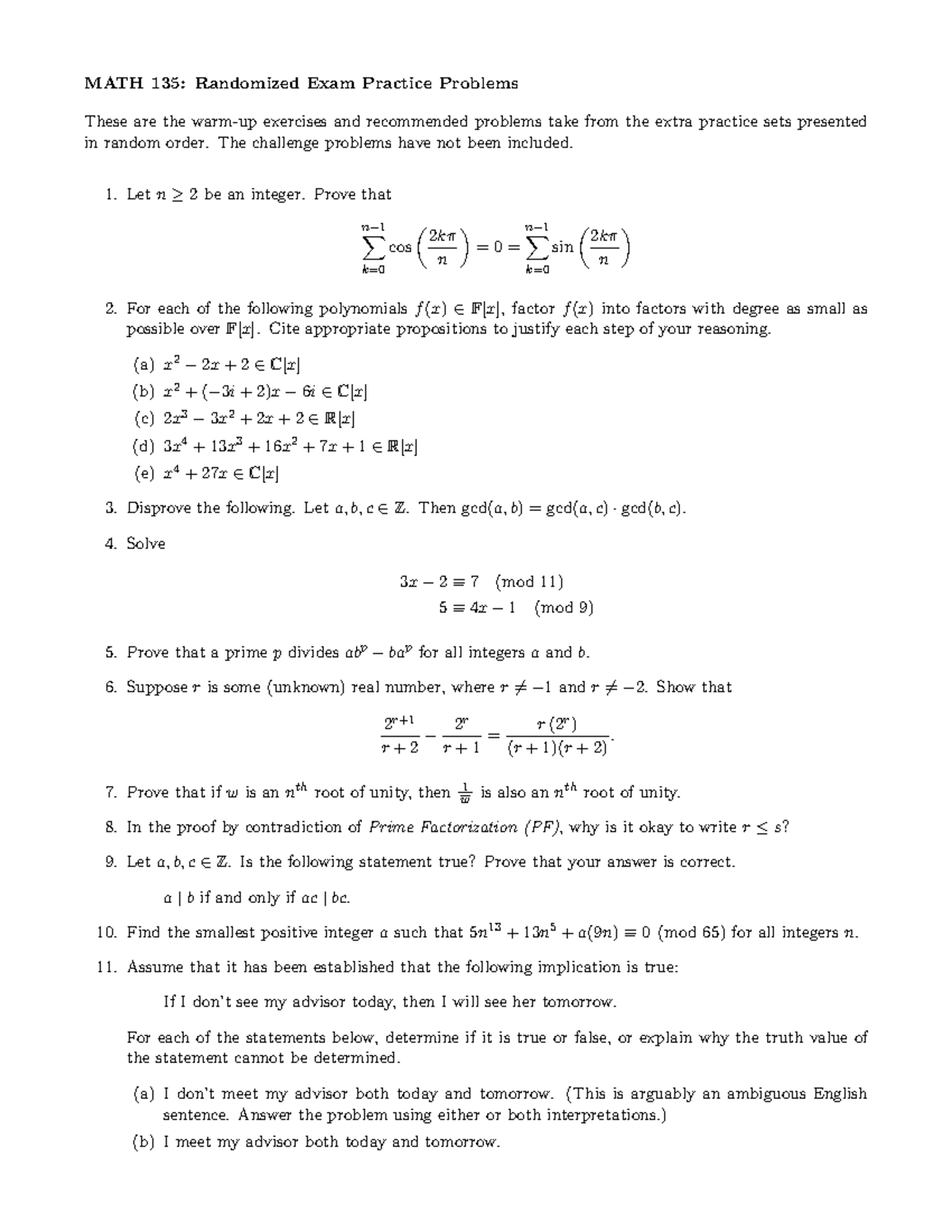 MATH135F15Random Practice 1-10 - MATH 135: Randomized Exam Practice ...