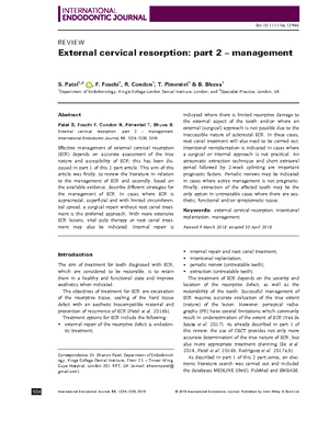 Int Endodontic J - 2018 - Patel - External cervical resorption‐part 1 ...