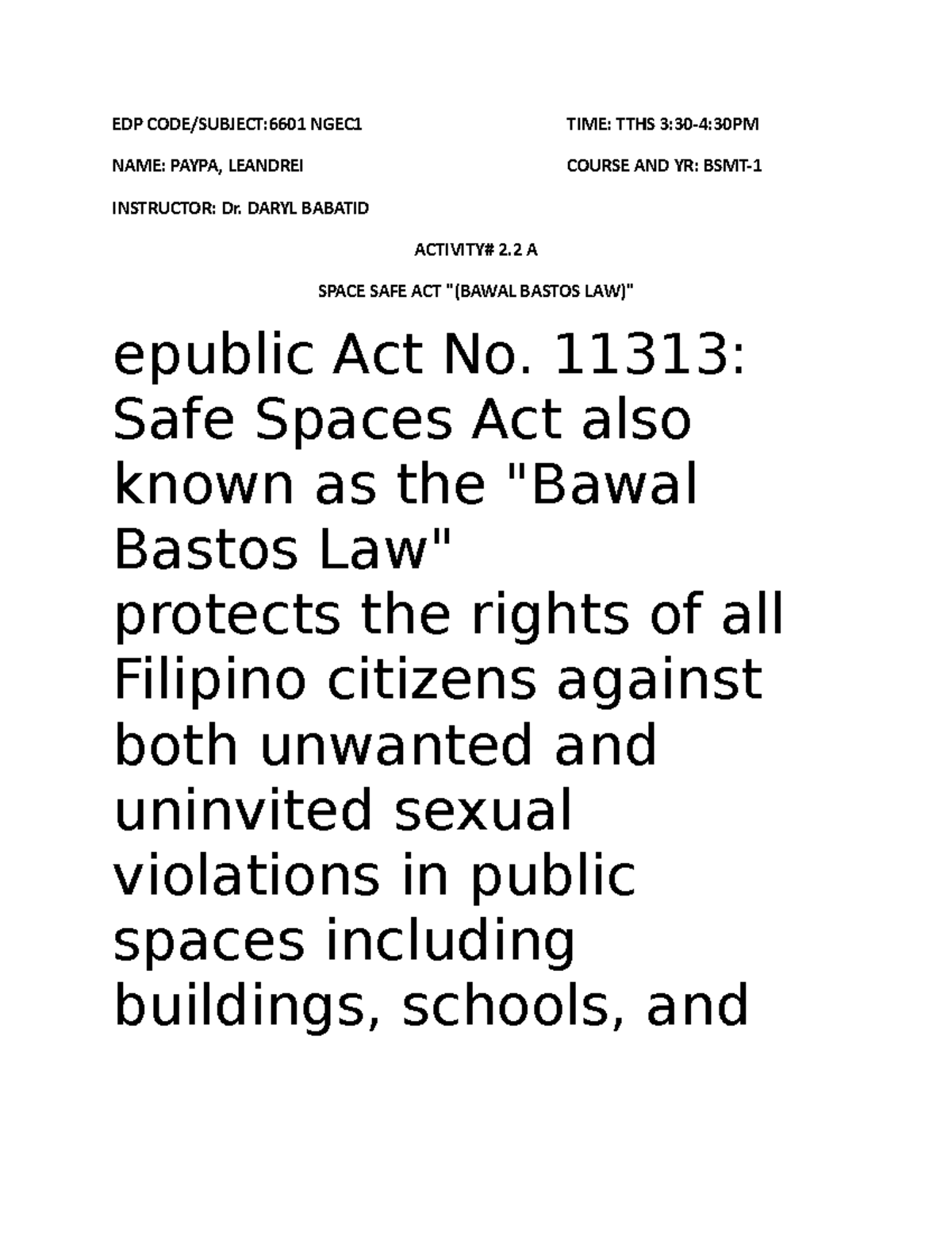 EDP CODE - NEED FOR REFERENCES FOR ASSIGNMENT - EDP CODE/SUBJECT:6601 ...