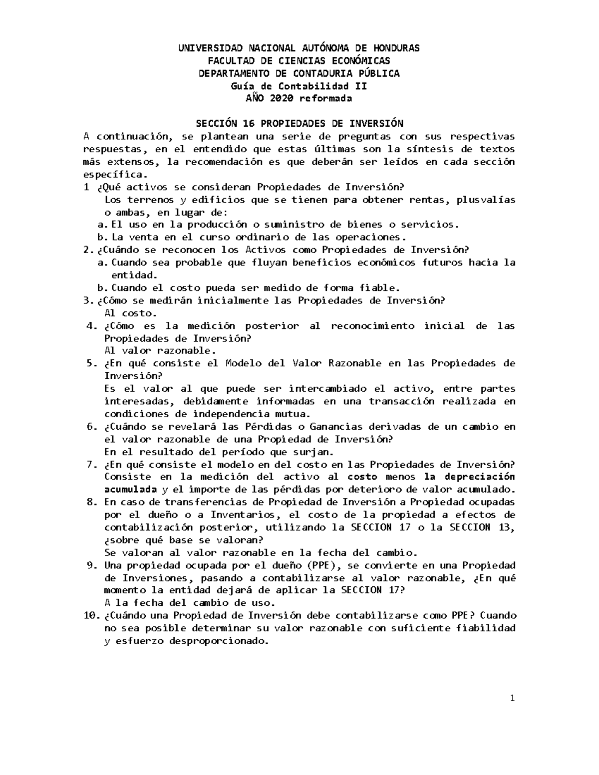 GUIA III Parcial 2020 Contablilidad II - UNIVERSIDAD NACIONAL AUT”NOMA DE HONDURAS FACULTAD DE ...