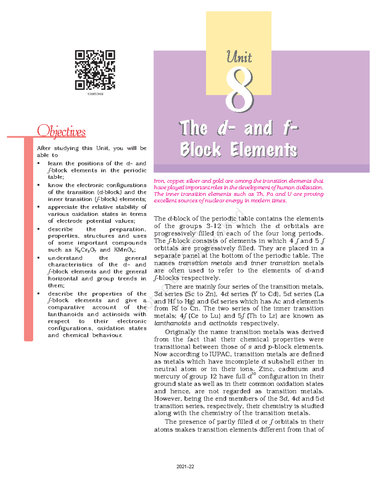 Chemistry Textbook Class 12 - Chapter 8 - The d- block of the periodic ...