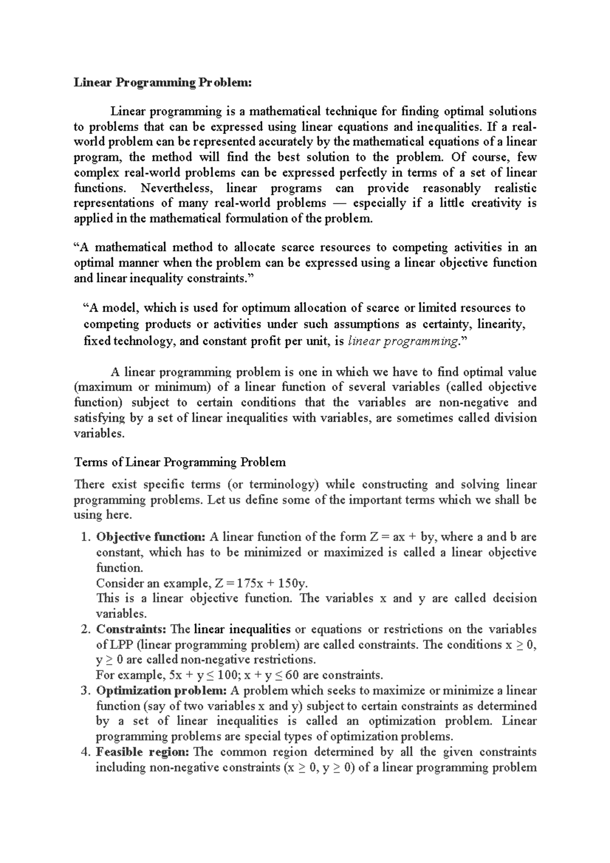 Orunit 2 - perations research (British English: operational research ...