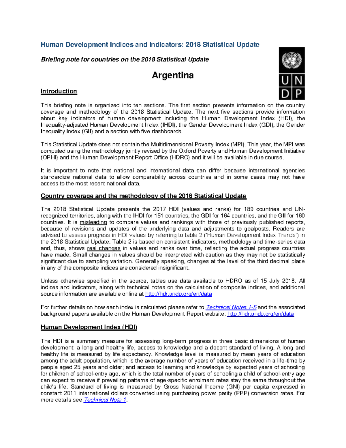 Pnudargent-HDI2018-Argentina 0 - Human Development Indices and ...