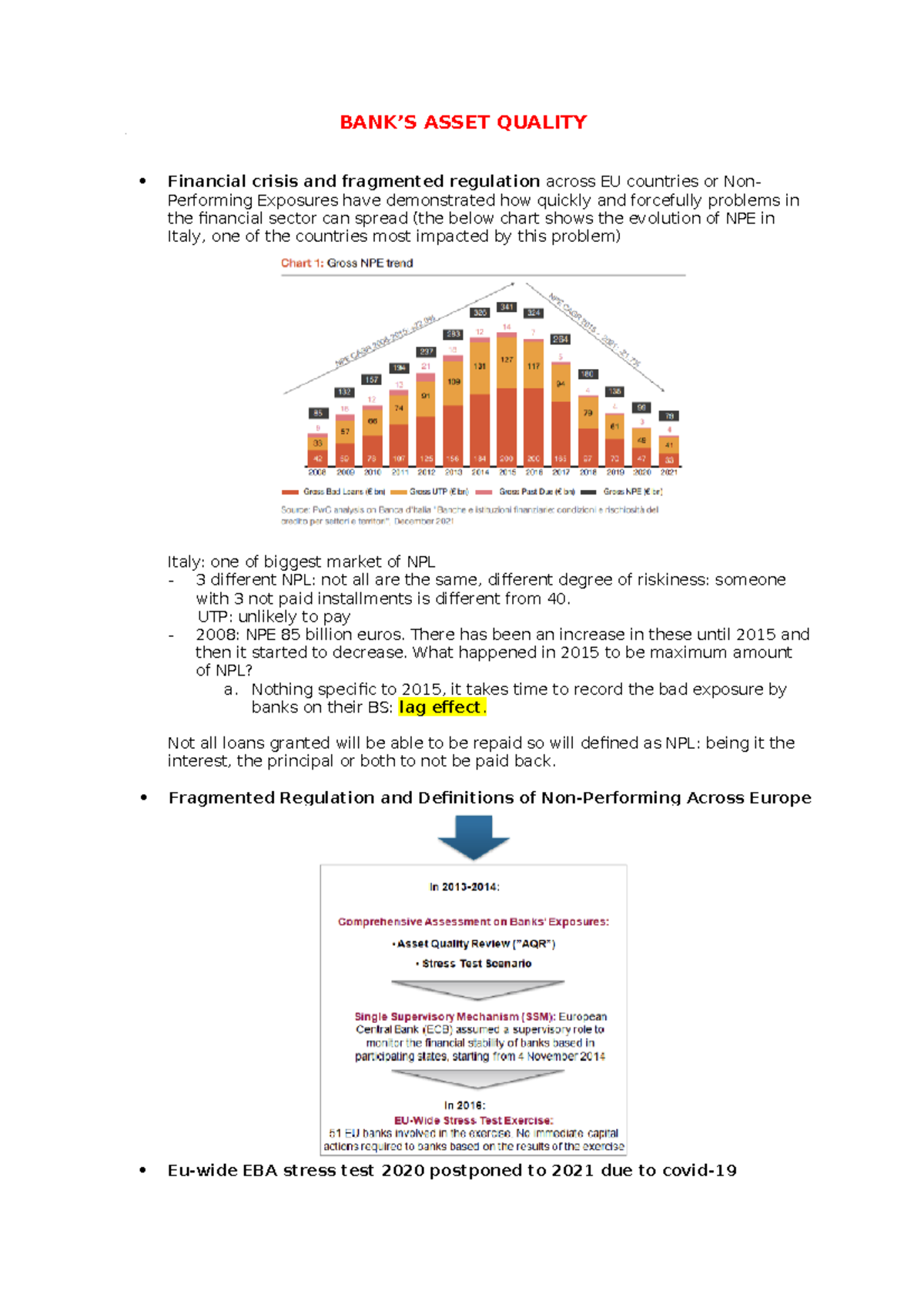 5. Banks' Asset Quality - BANK’S ASSET QUALITY Financial crisis and ...