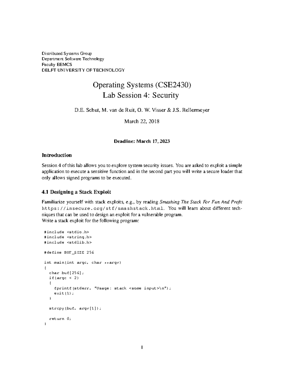 Assignment 4 2023 - Distributed Systems Group Department Software Technology Faculty EEMCS DELFT ...