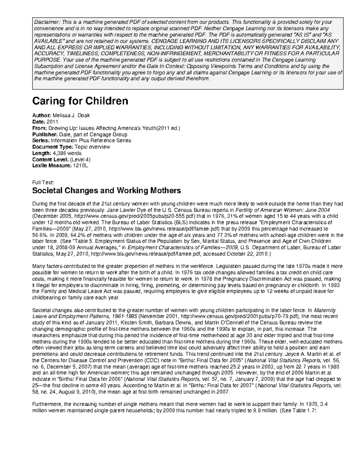 Caring for Children - Article - Disclaimer: This is a machine generated ...